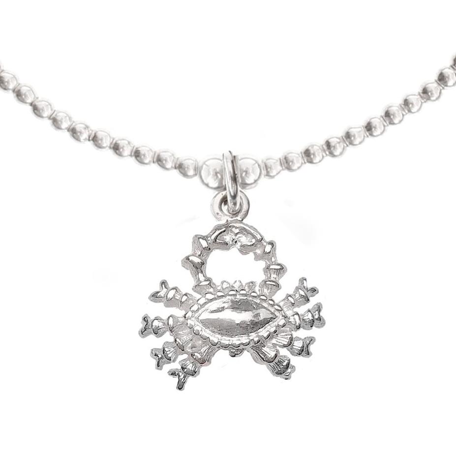 Good Charma Sterling Silver Crab Charm Bracelet